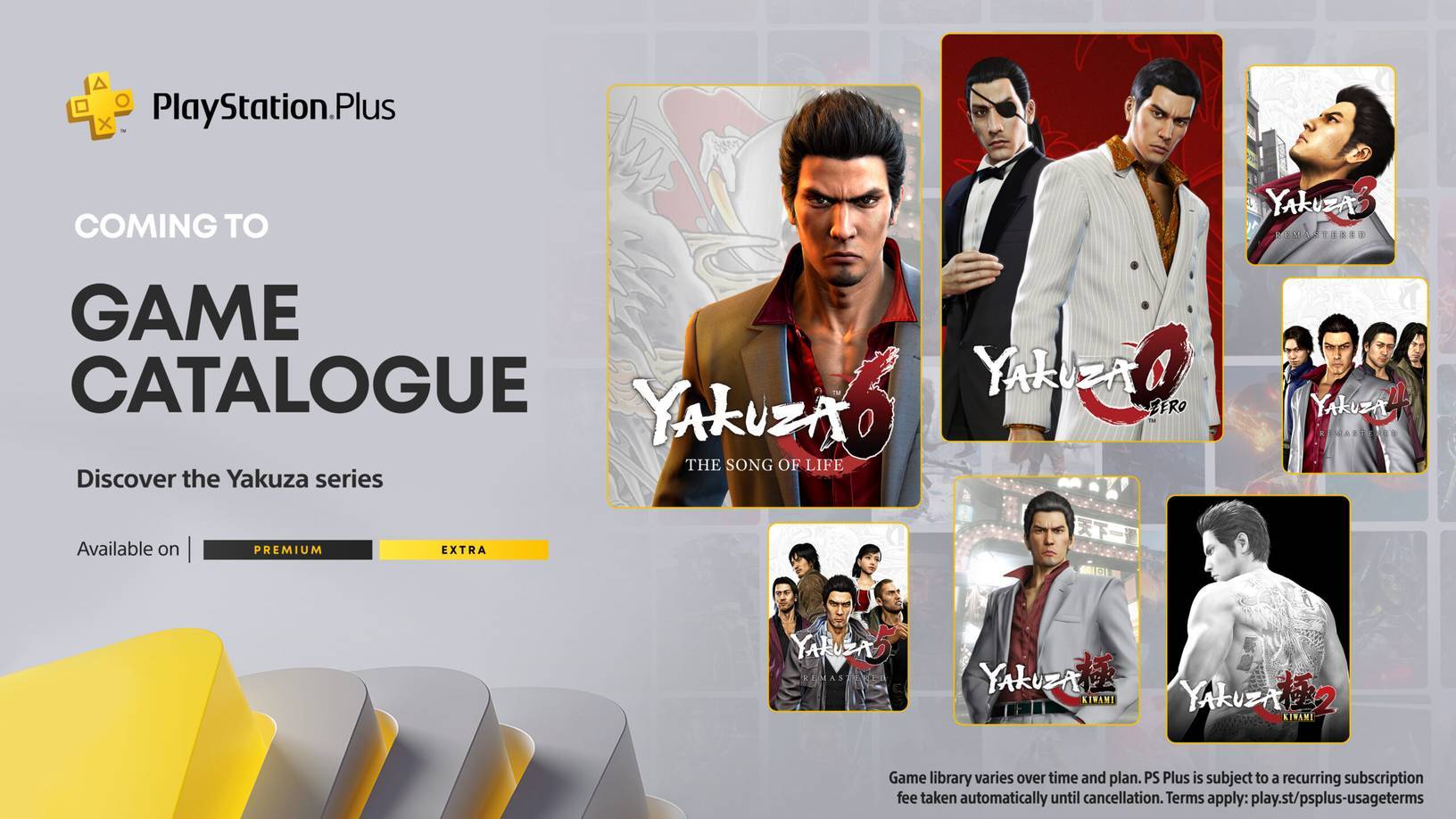 Каталог PlayStation Plus Extra и Premium пополнится играми серии Yakuza ...